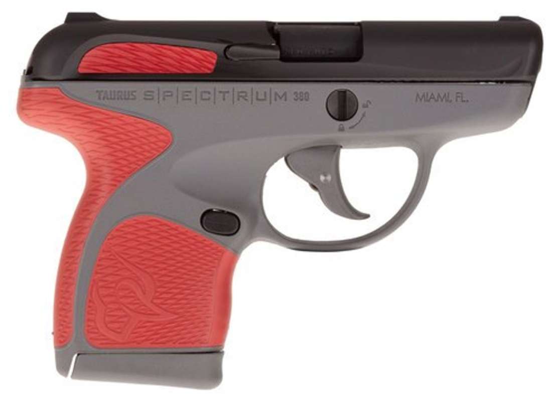 Buy Taurus Spectrum, .380 ACP, 2.8" Barrel, 6rd, Gray Frame, Red Grips ...