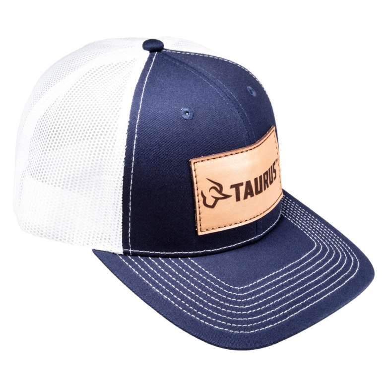 Buy Taurus Leather Patch Logo Blue/White Mesh Hat for sale - Taurus ...