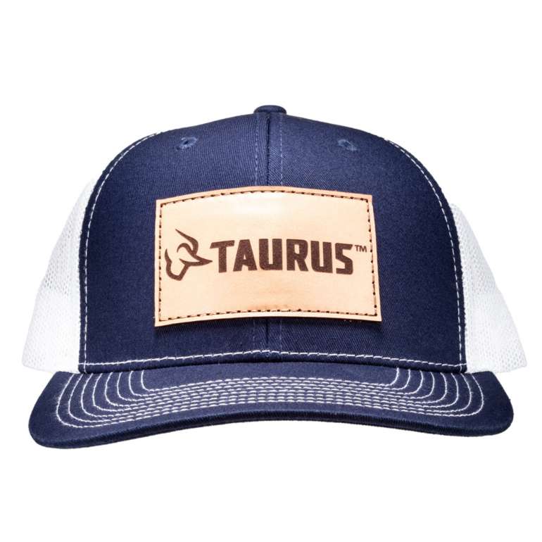 Buy Taurus Leather Patch Logo Blue/White Mesh Hat for sale - Taurus ...